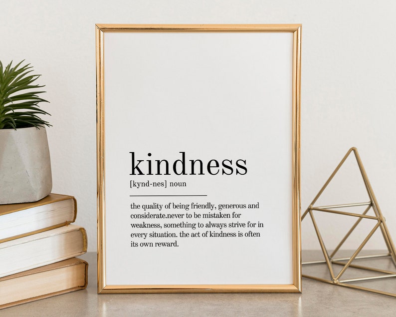 Kindness Definition Print Wall Art Prints Quote Print Wall - Etsy