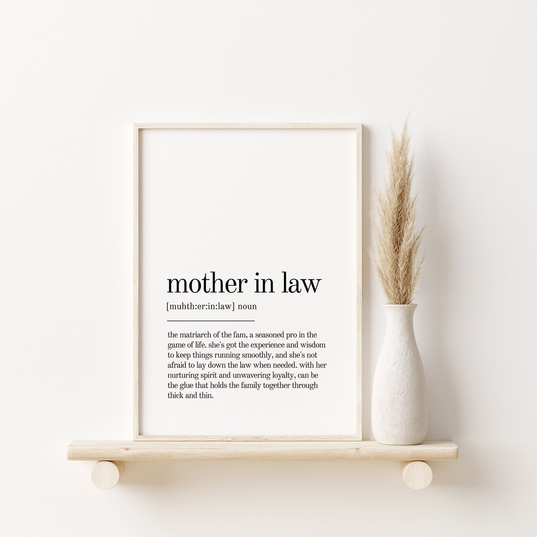 Mother in Law Definition Print, Wall Art Prints, Digital Download ...