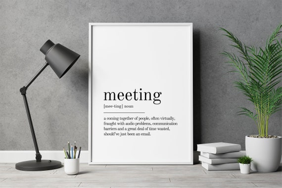 Meeting Definition Print Wall Art Prints Meeting Printable - Etsy