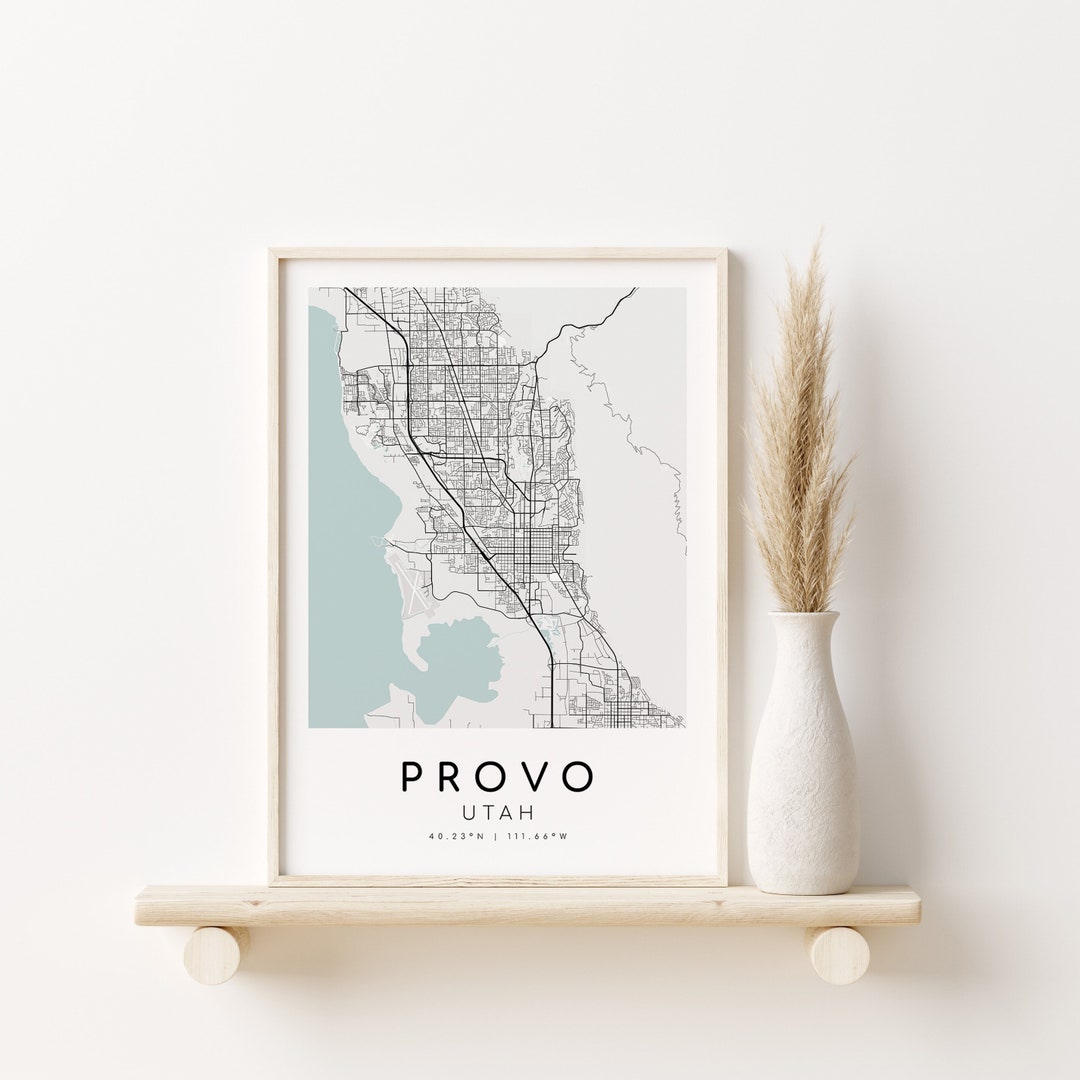 PROVO Map Print, UT USA Utah City Map Poster, Gifts for Her, Printable ...