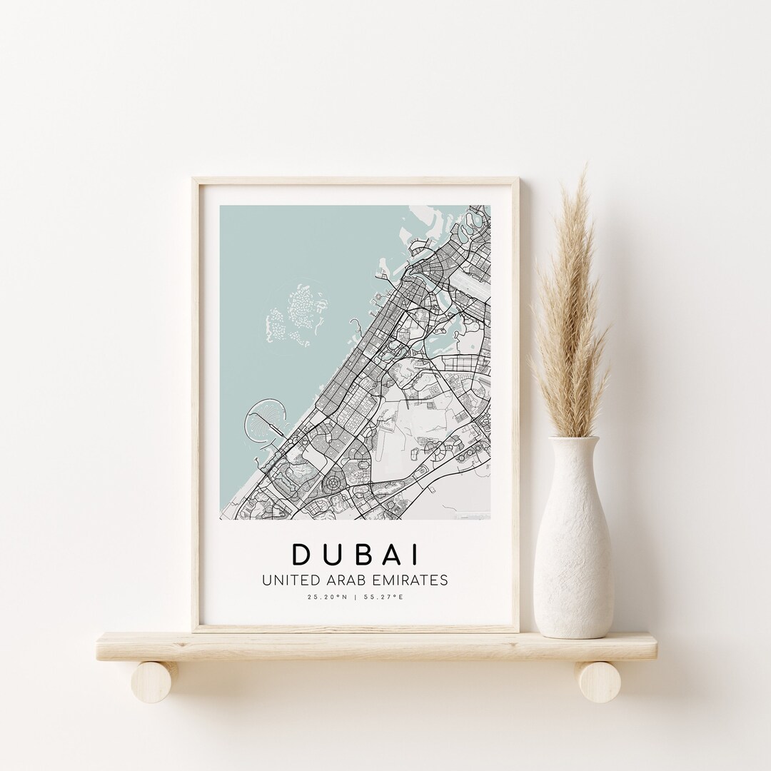 DUBAI United Arab Emirates City Map, City Map Prints, Personalized ...