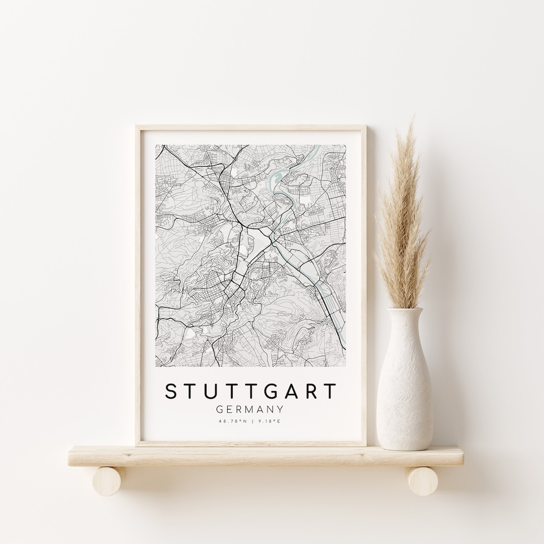 STUTTGART Germany Map Print, Gifts for Her, Minimalist Map Print ...
