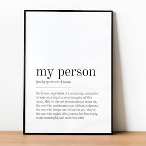 My Person Definition Print, Gifts for Him, Personalized Gift, My Person ...