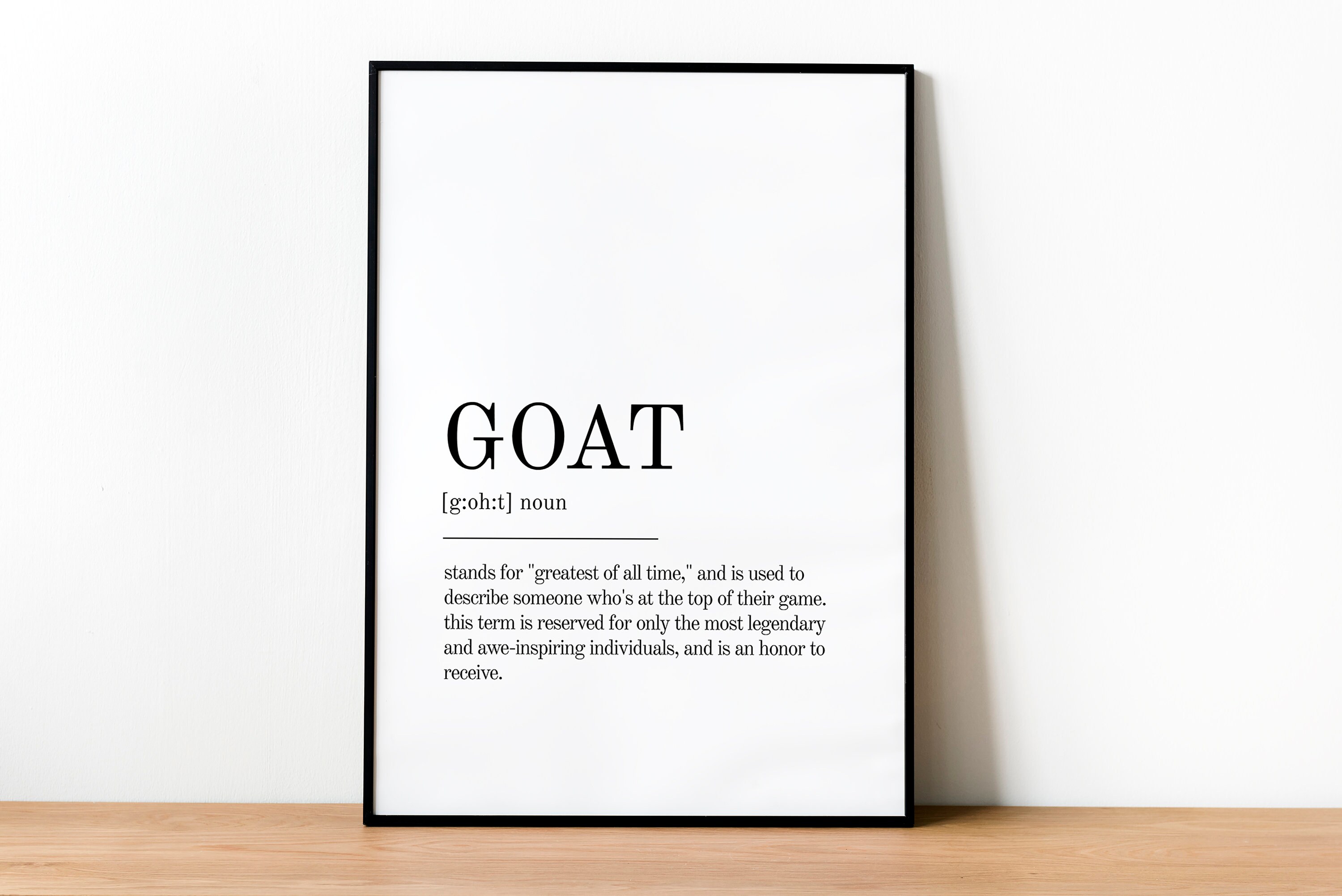 GOAT Definition Print, Wall Art Prints, GOAT Quote Print, Wall Decor ...