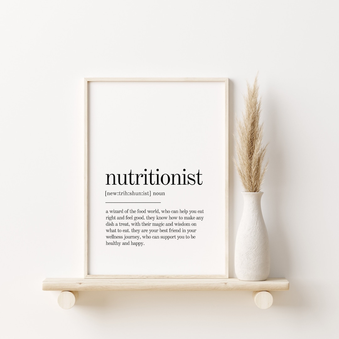 Nutritionist Definition Print, Book Quote Print, Office Definition ...