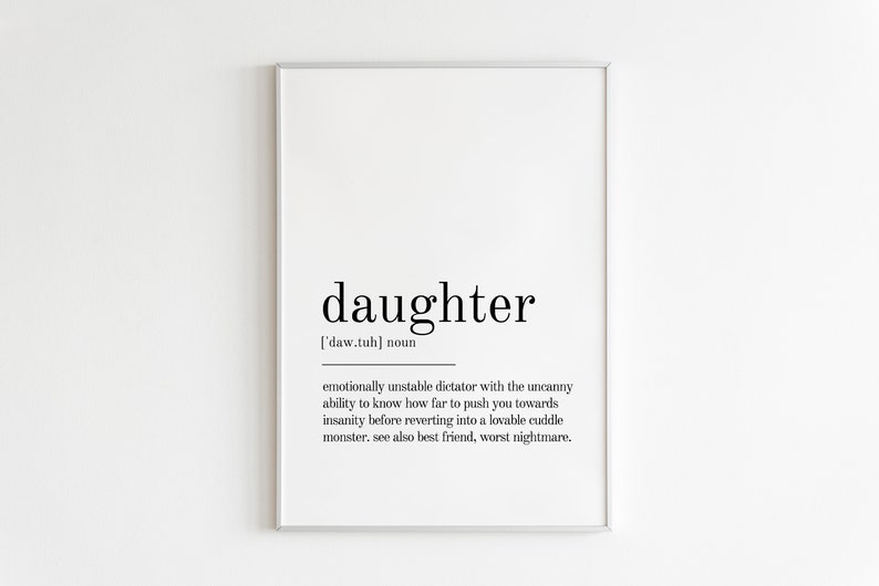 Daughter Definition Print Wall Art Prints Quote Print Wall | Etsy