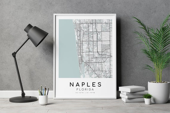 NAPLES Florida City Map City Map Prints Personalized Gifts - Etsy