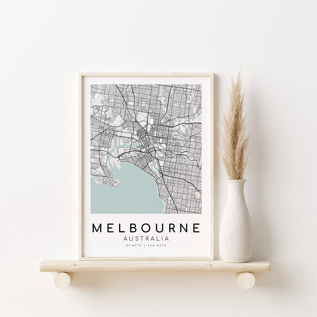 MELBOURNE Australia Map Print, City Map Poster, Gifts for Her ...