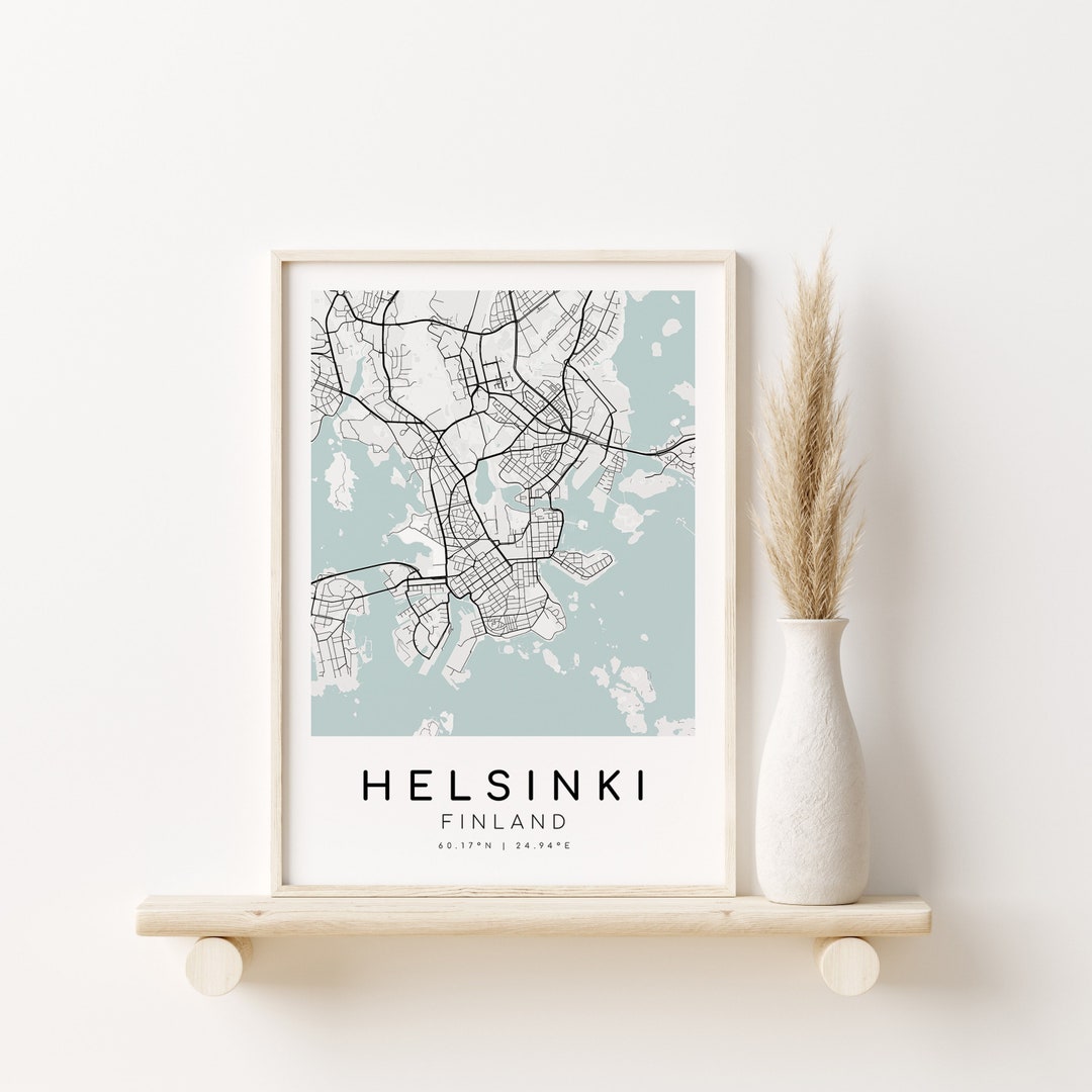 HELSINKI Map Print, Finland City Map Poster, Unique Gift Idea, Custom ...