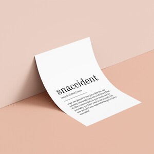 Snaccident Definition Print, Wall Art Prints, Printable Instant ...