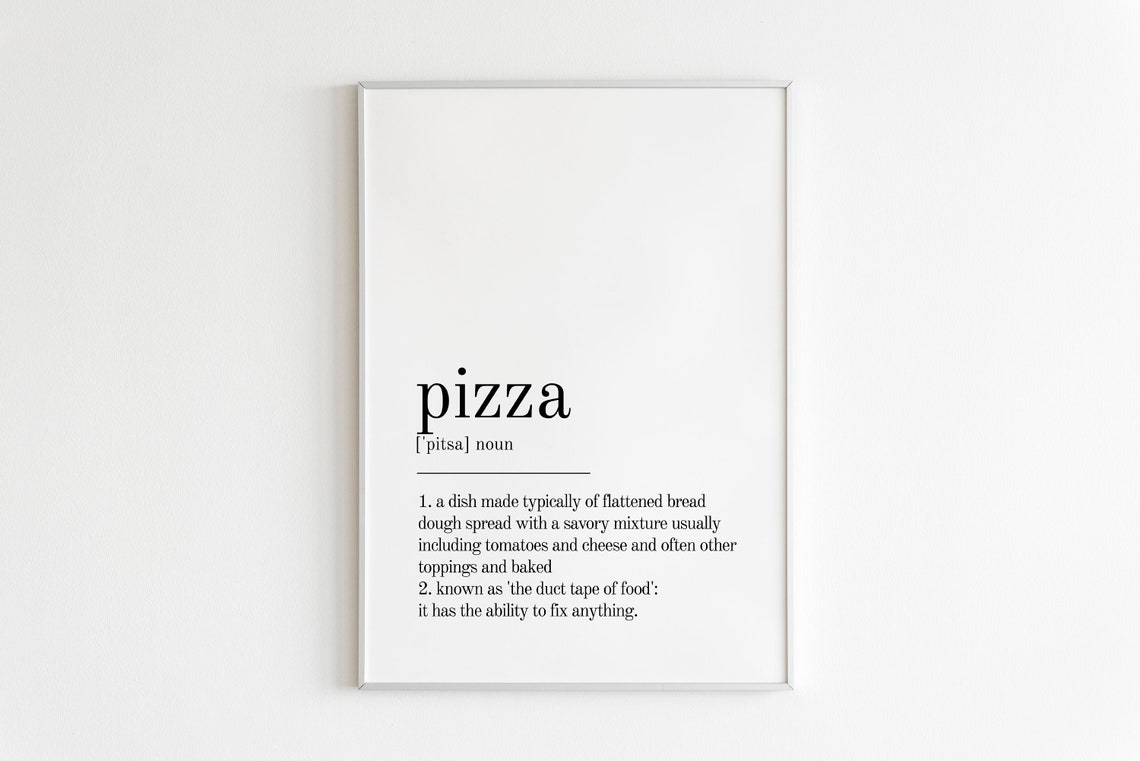 Pizza Definition Print Wall Art Prints Quote Print Wall | Etsy