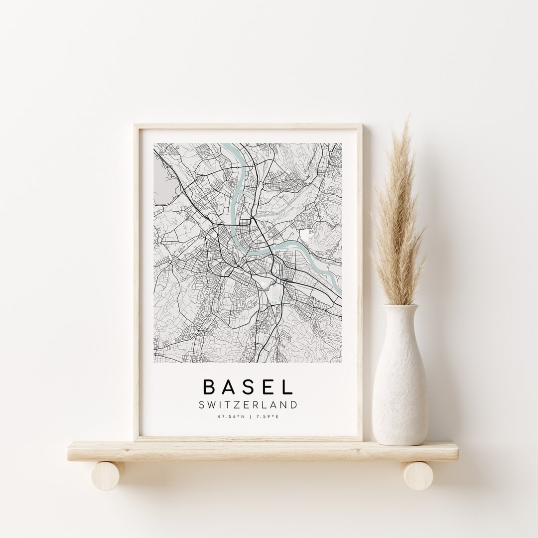 BASEL Switzerland City Map, Minimalist Art, Home Custom Map Gift ...