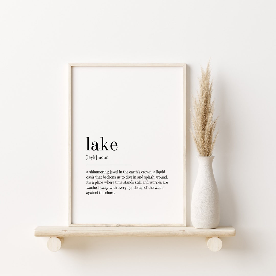 Lake Definition Print, Lake Gifts for Him, Lake Personalized Gift, Lake ...