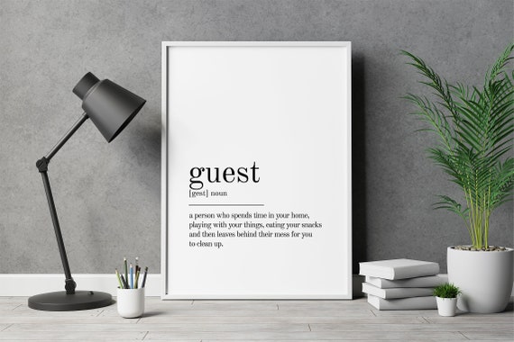 Guest Definition Print Wall Art Prints Guest Quote Print - Etsy