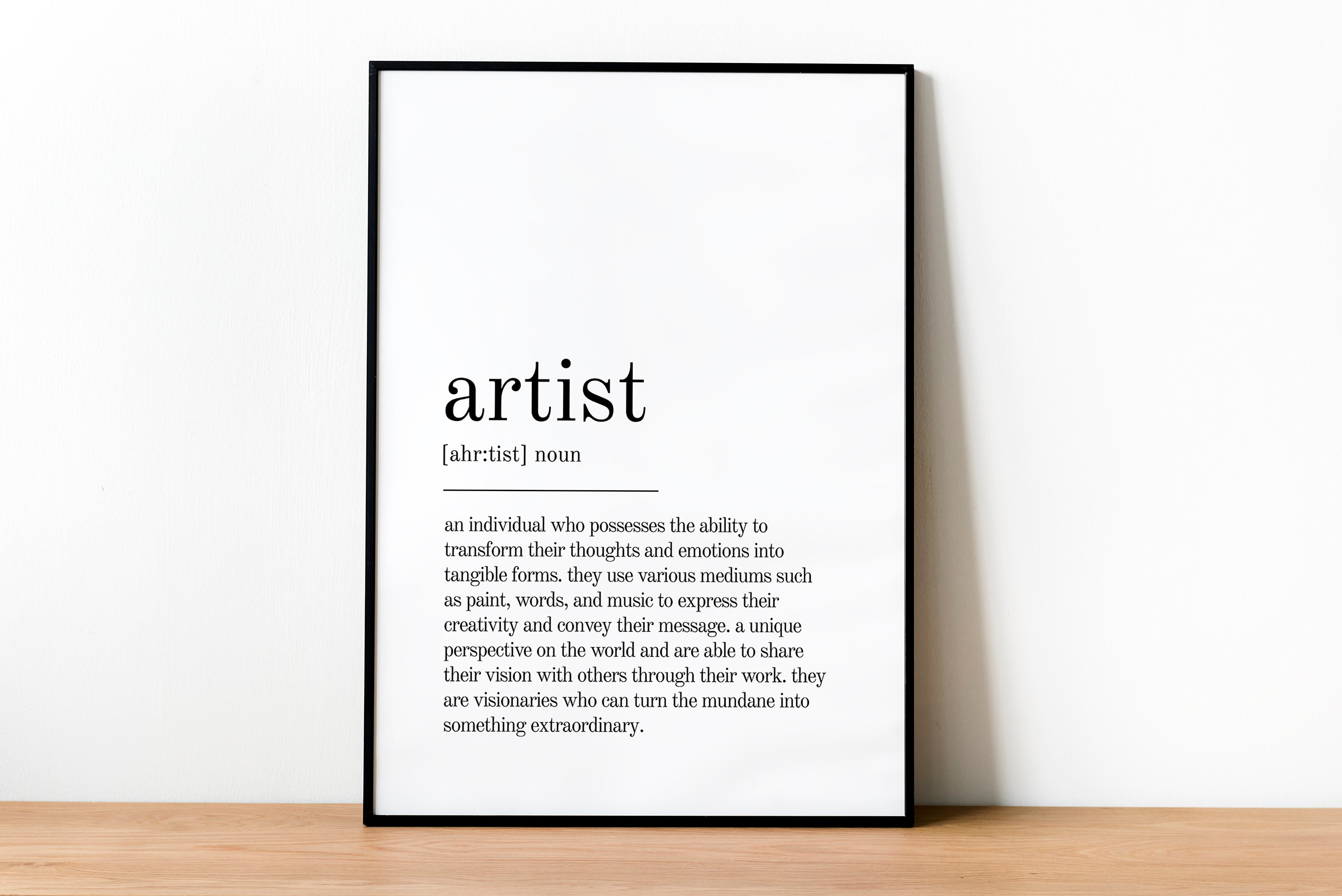 Artist Definition Print, Self Love Wall Art, Artist Dictionary Print ...
