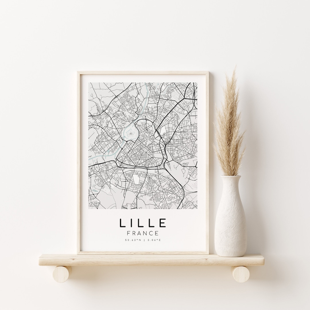 LILLE France City Map, City Map Prints, Personalized Gifts Designs ...