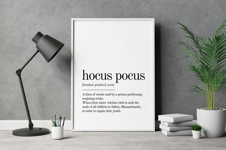 Hocus Pocus Definition Print Hocus Pocus Wall Art Prints - Etsy