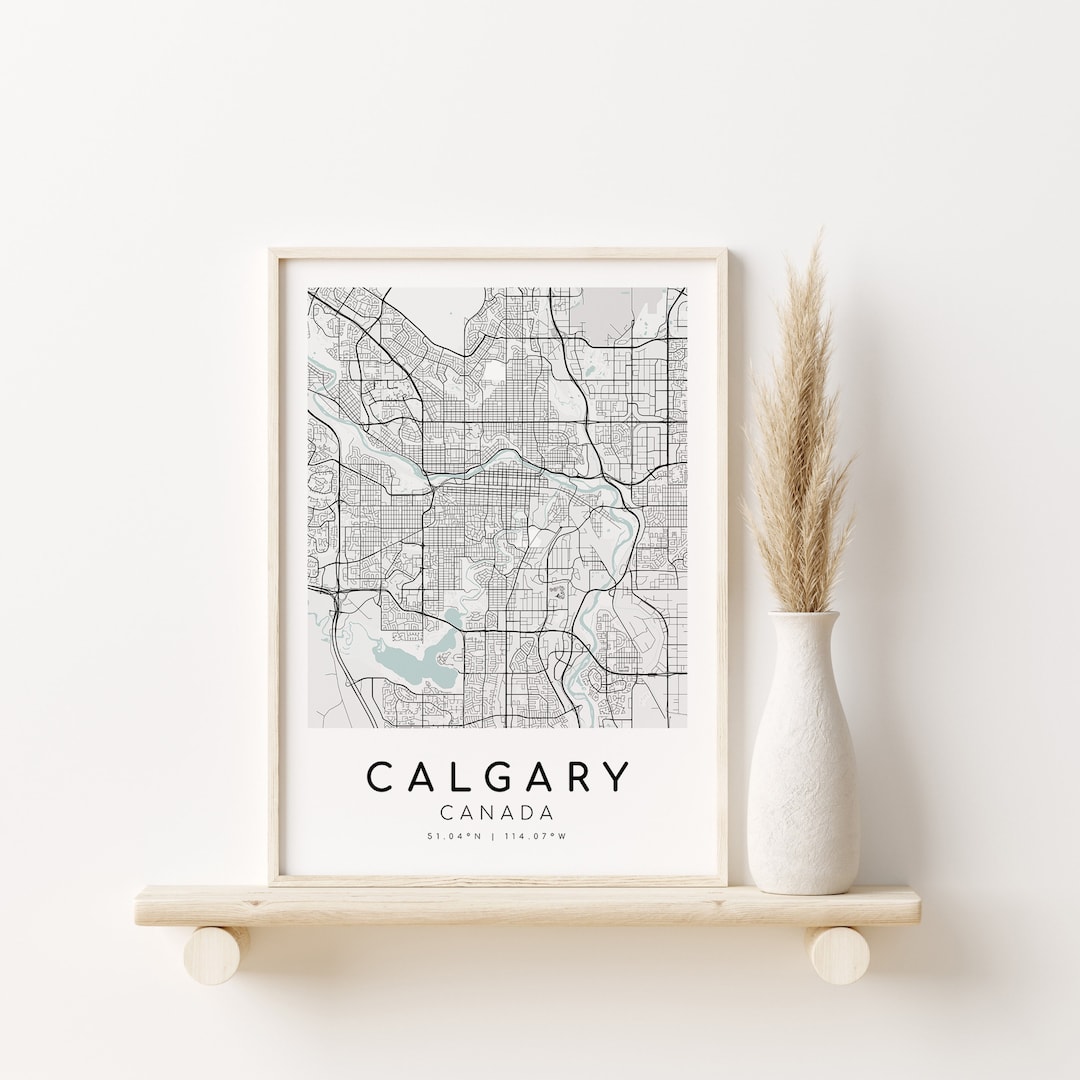 CALGARY City Map, Canada Poster, Gift Map Print, Map Poster, Minimalist ...