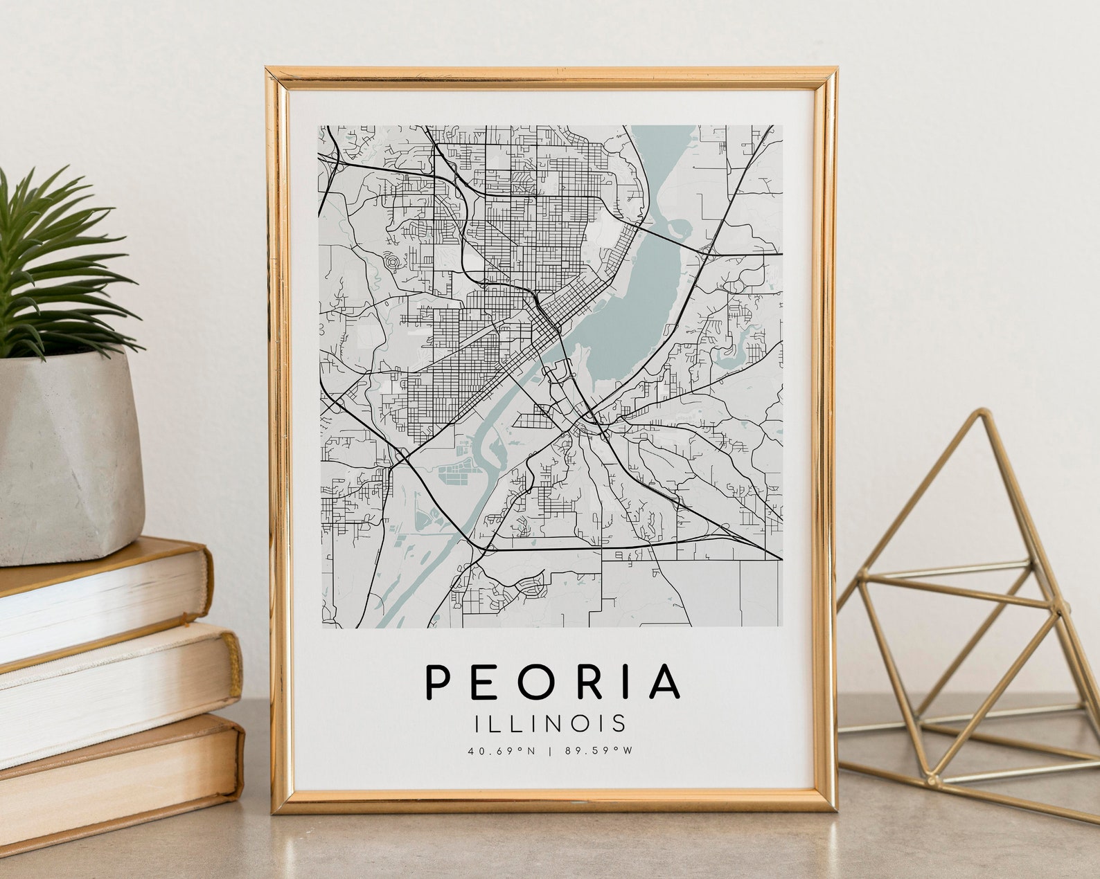 PEORIA Illinois City Map USA IL Home Map Map Print Custom - Etsy