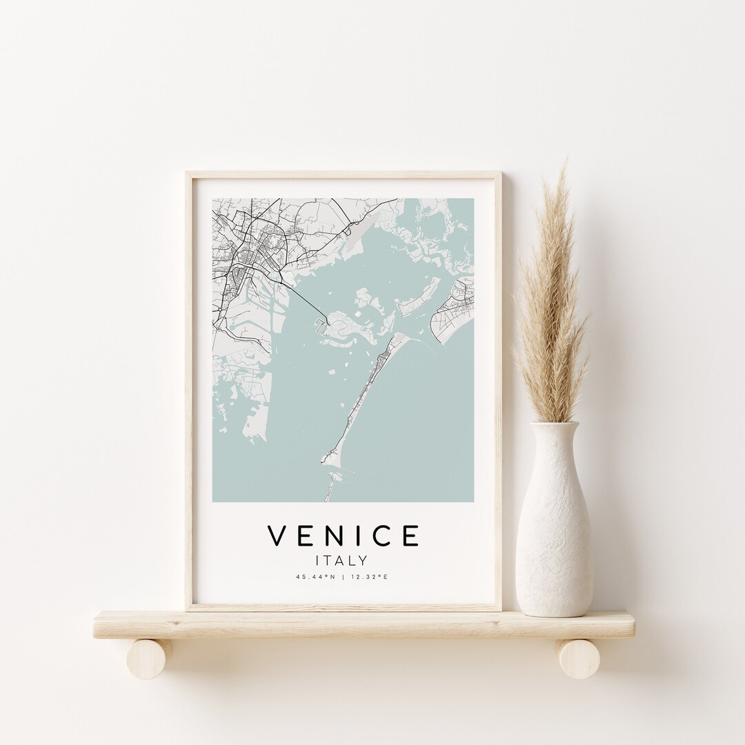 VENICE Map Print, Italy Country Map Poster, Gifts for Him, Gift City ...