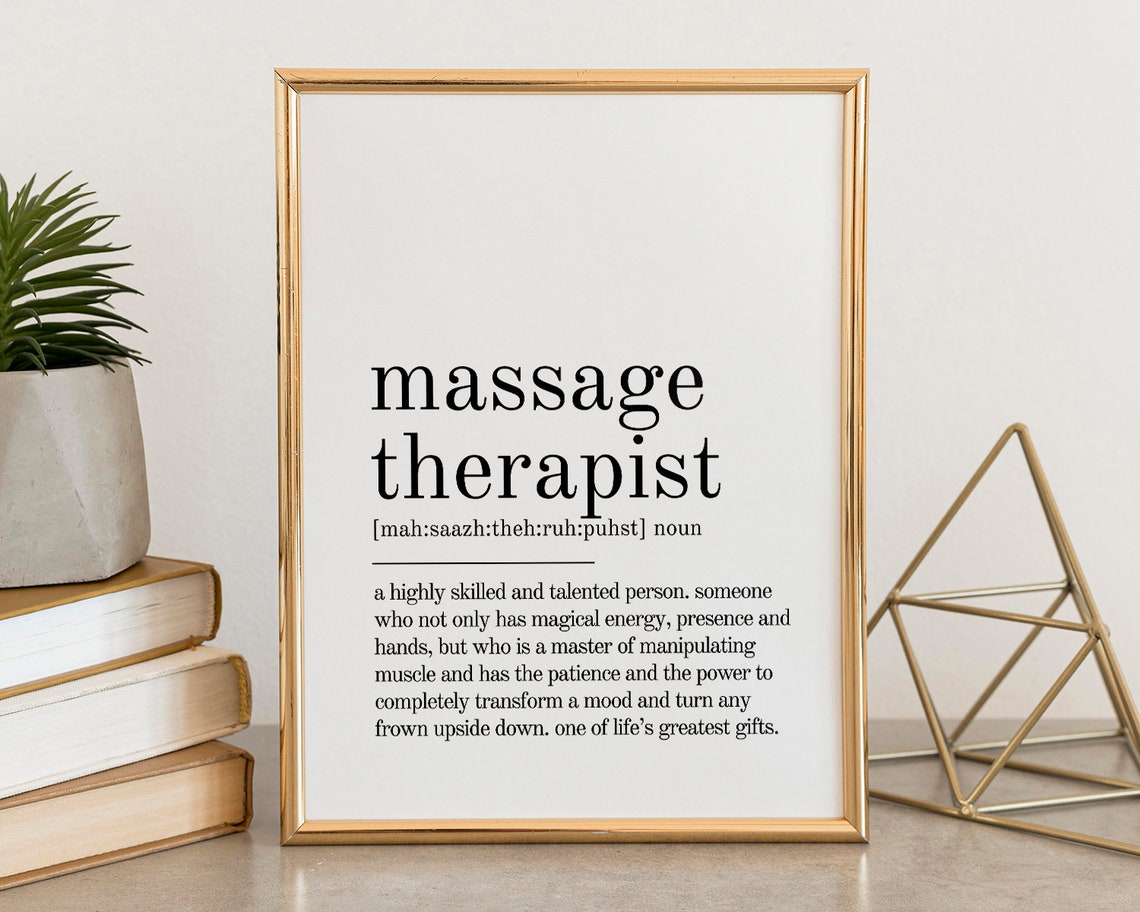 Massage Therapist Definition Print Wall Prints Quote Print - Etsy