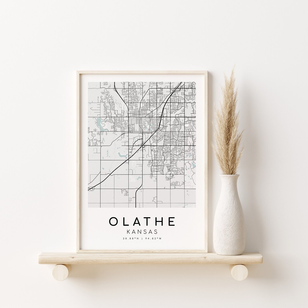 OLATHE Kansas Map Print, USA KS City Map Poster, Unique Gift Idea ...