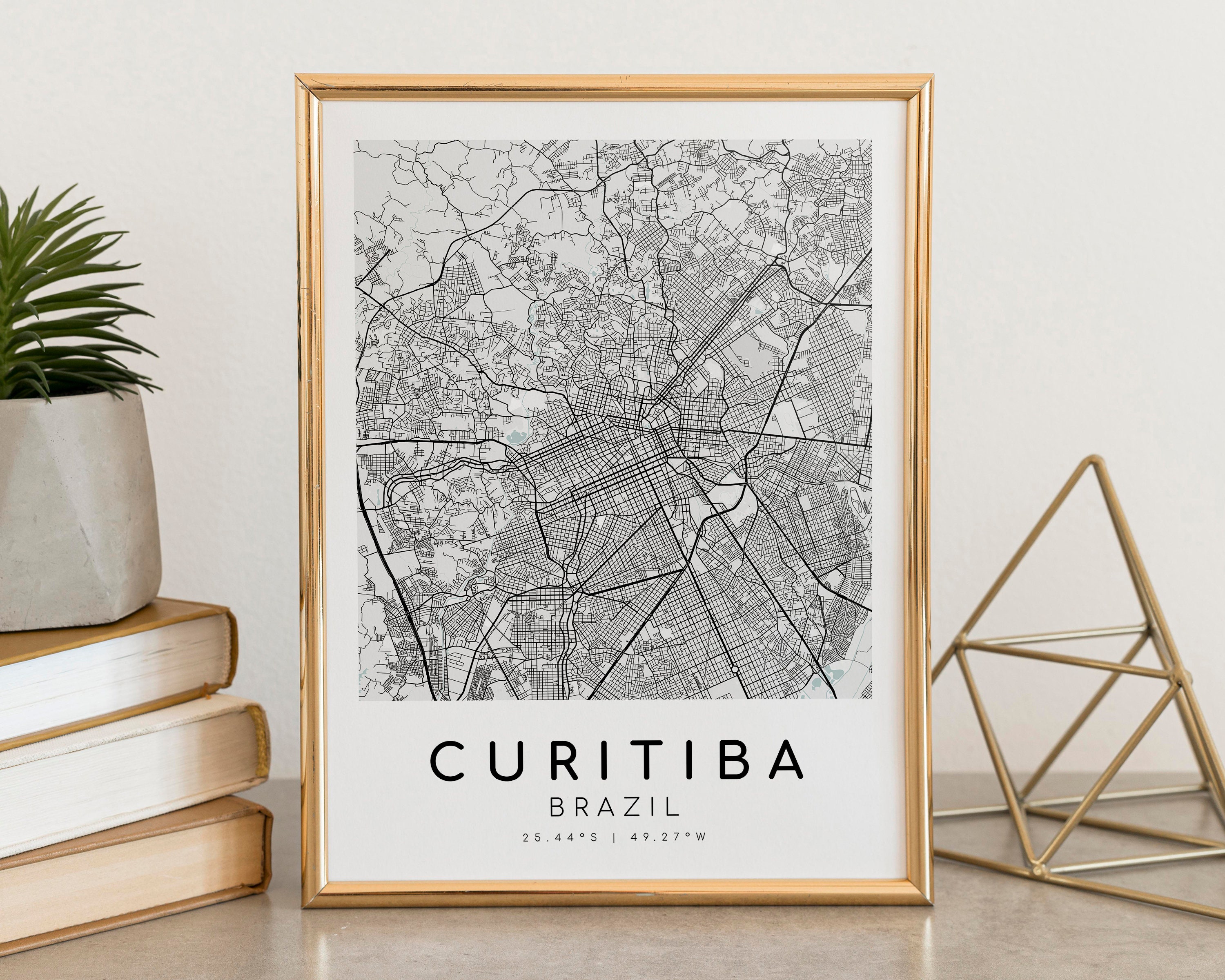 CURITIBA City Map Brazil Wall Map Poster Engagement Map - Etsy Australia