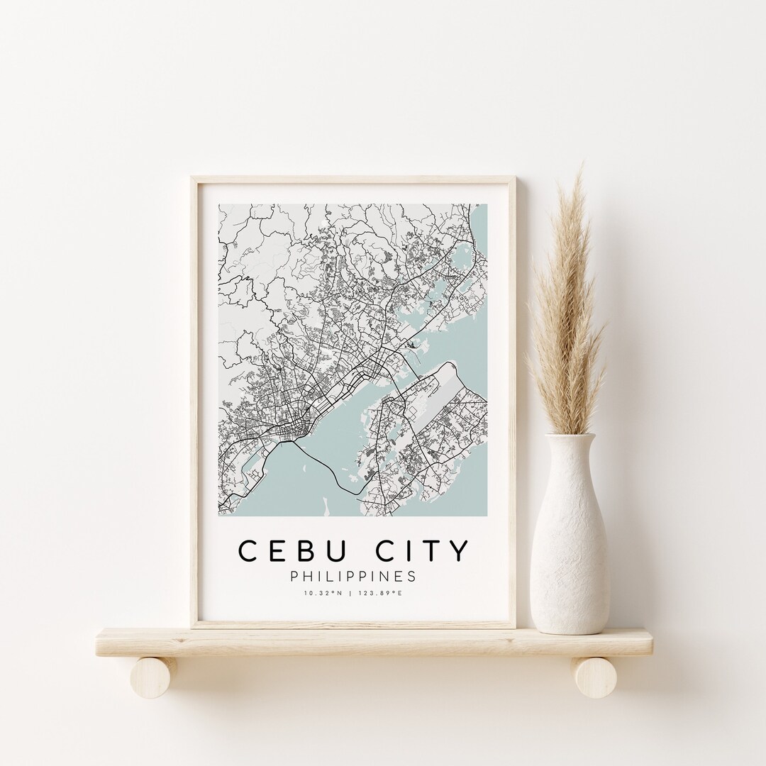CEBU CITY Map, Philippines Gifts for Her, Minimalist Map Print Posters ...