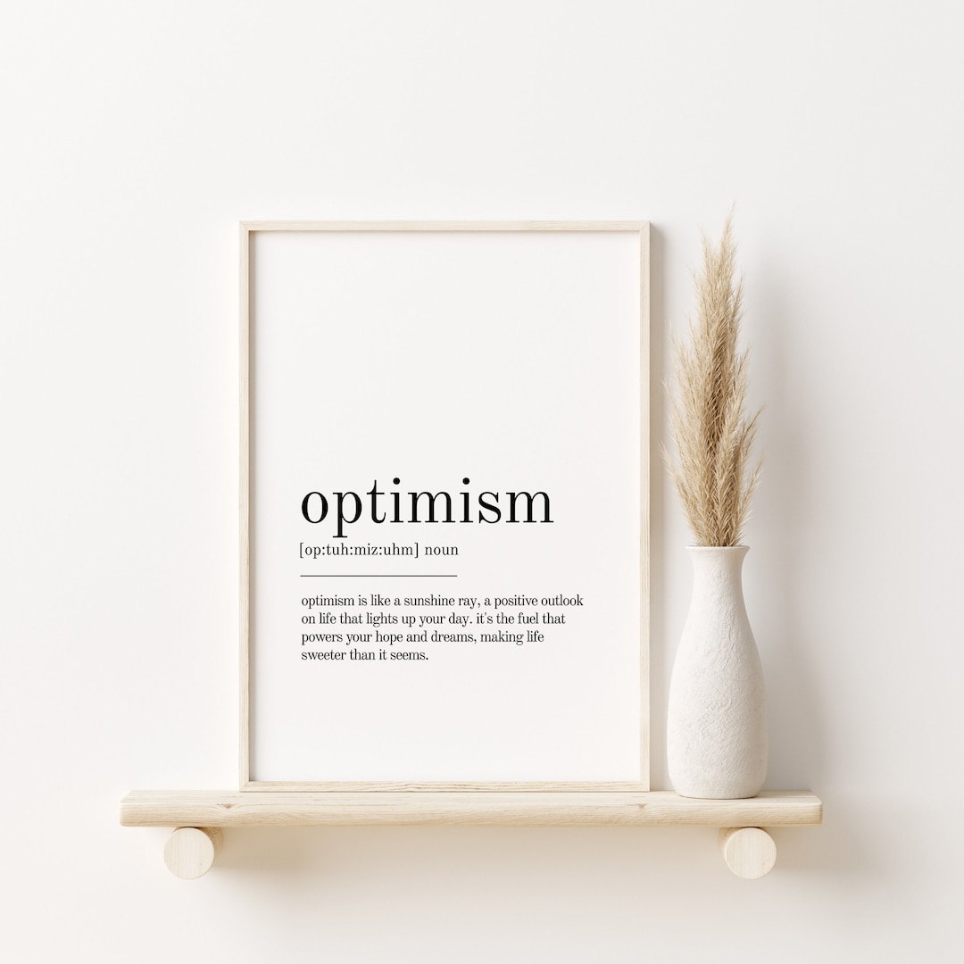 Optimism Definition Print, Self Love Wall Art, Definition Print ...