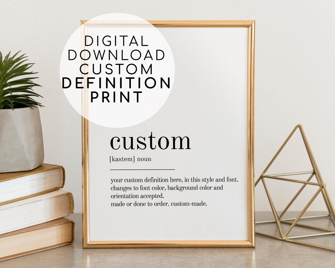 Digital Download Custom Definition Print Birthday Gift - Etsy