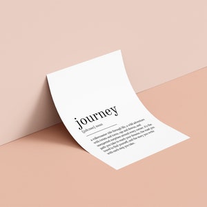 Journey Definition Print, Journey Wall Art Prints, Printable Art ...