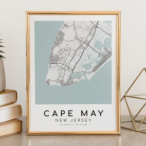 CAPE MAY City Map, USA New Jersey Home Map, Map Print, Custom Locations ...