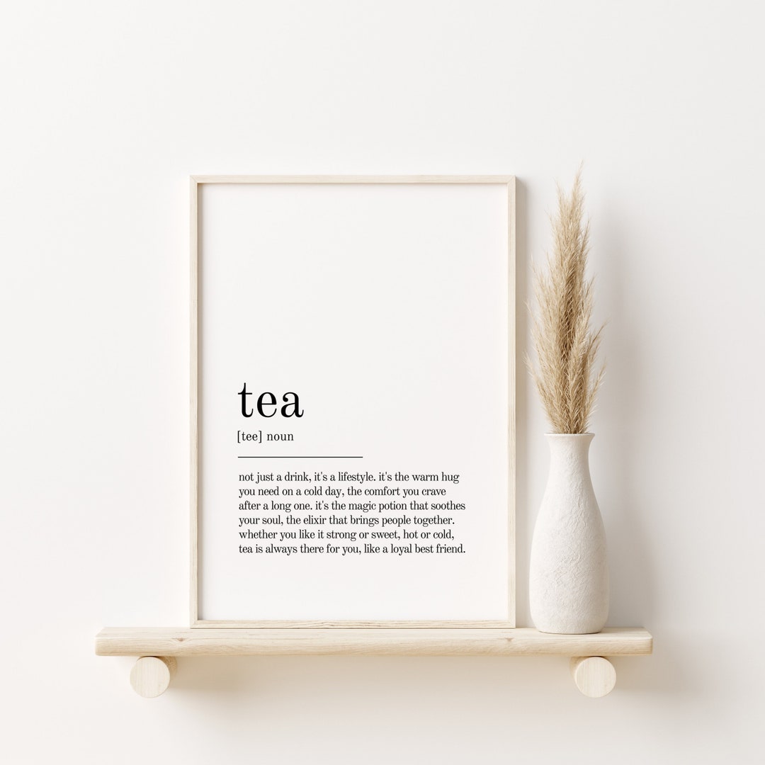 Tea Definition Print, Tea Wall Art Prints, Printable Art, Tea Instant ...