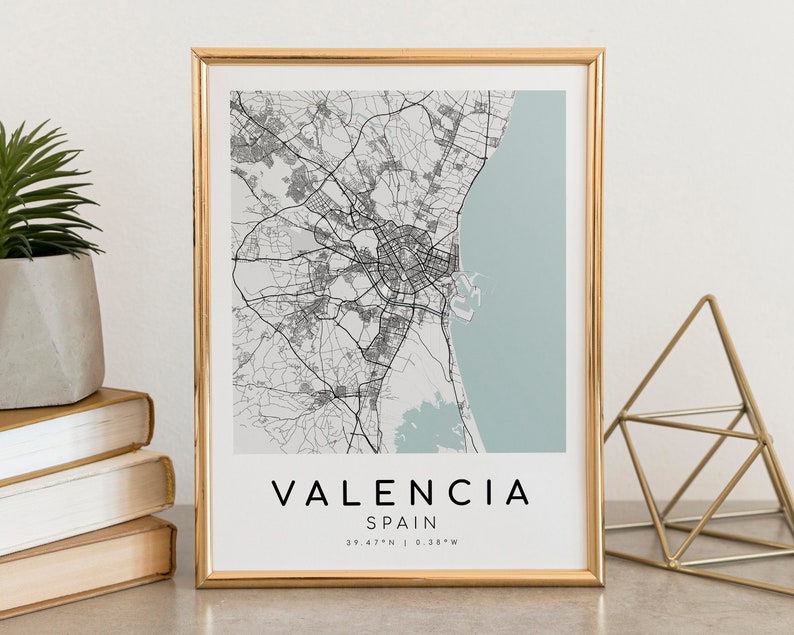 VALENCIA Map Print Spain City Map Poster Birthday Gift - Etsy