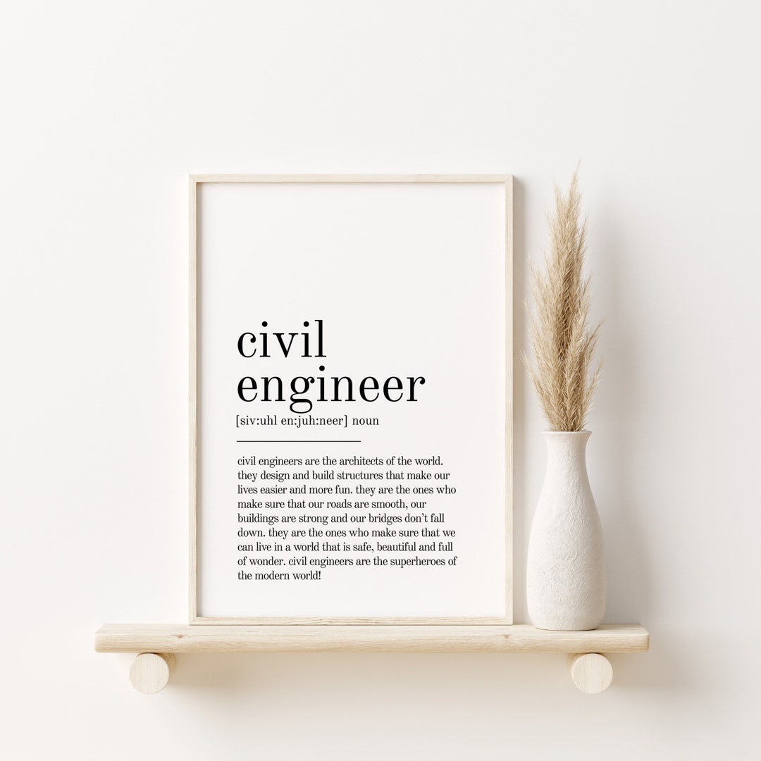 Civil Engineer Definition Print, Wall Art Prints, Printable Art ...