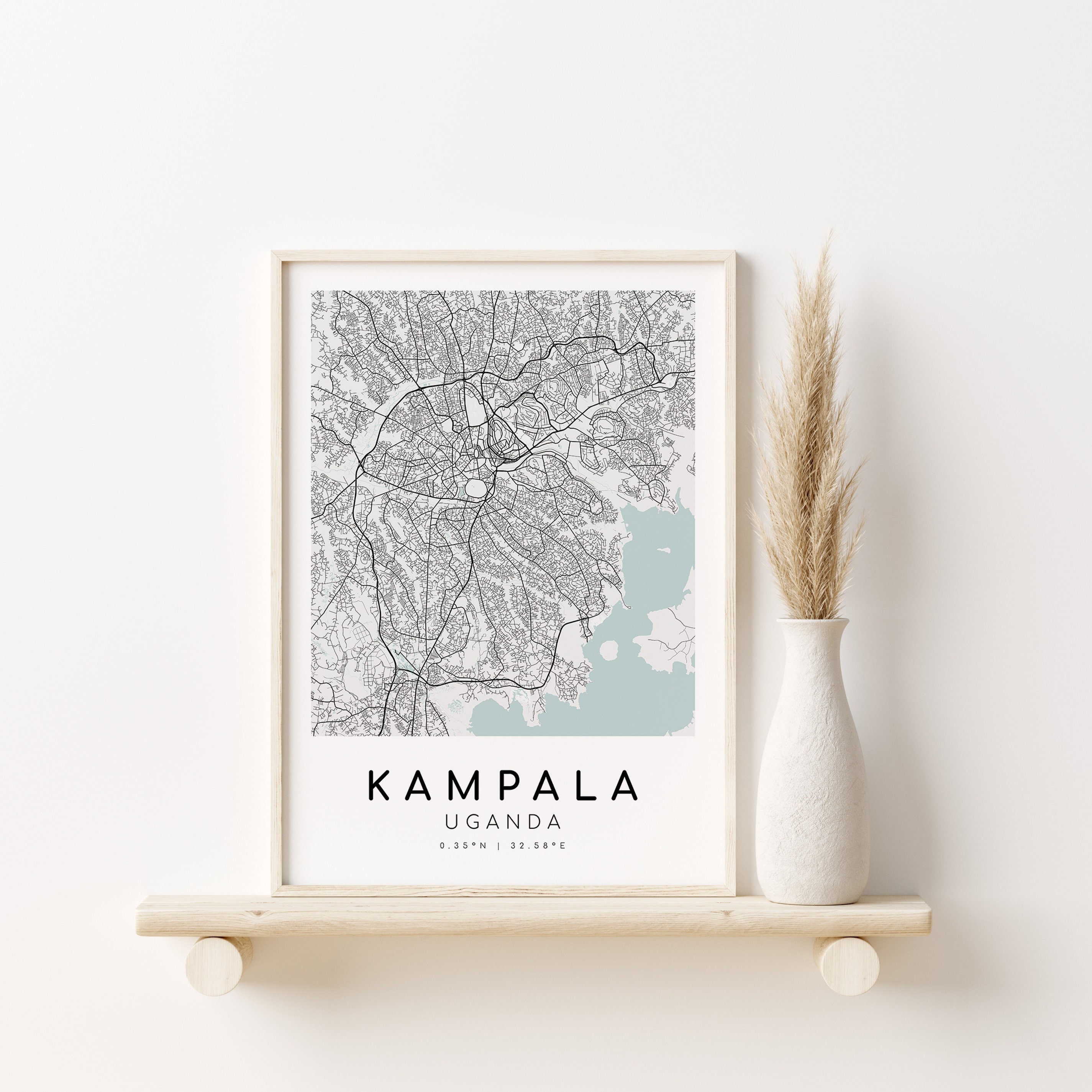 KAMPALA Uganda Map Print, Kampala City Map Poster, Unique Gift Idea ...