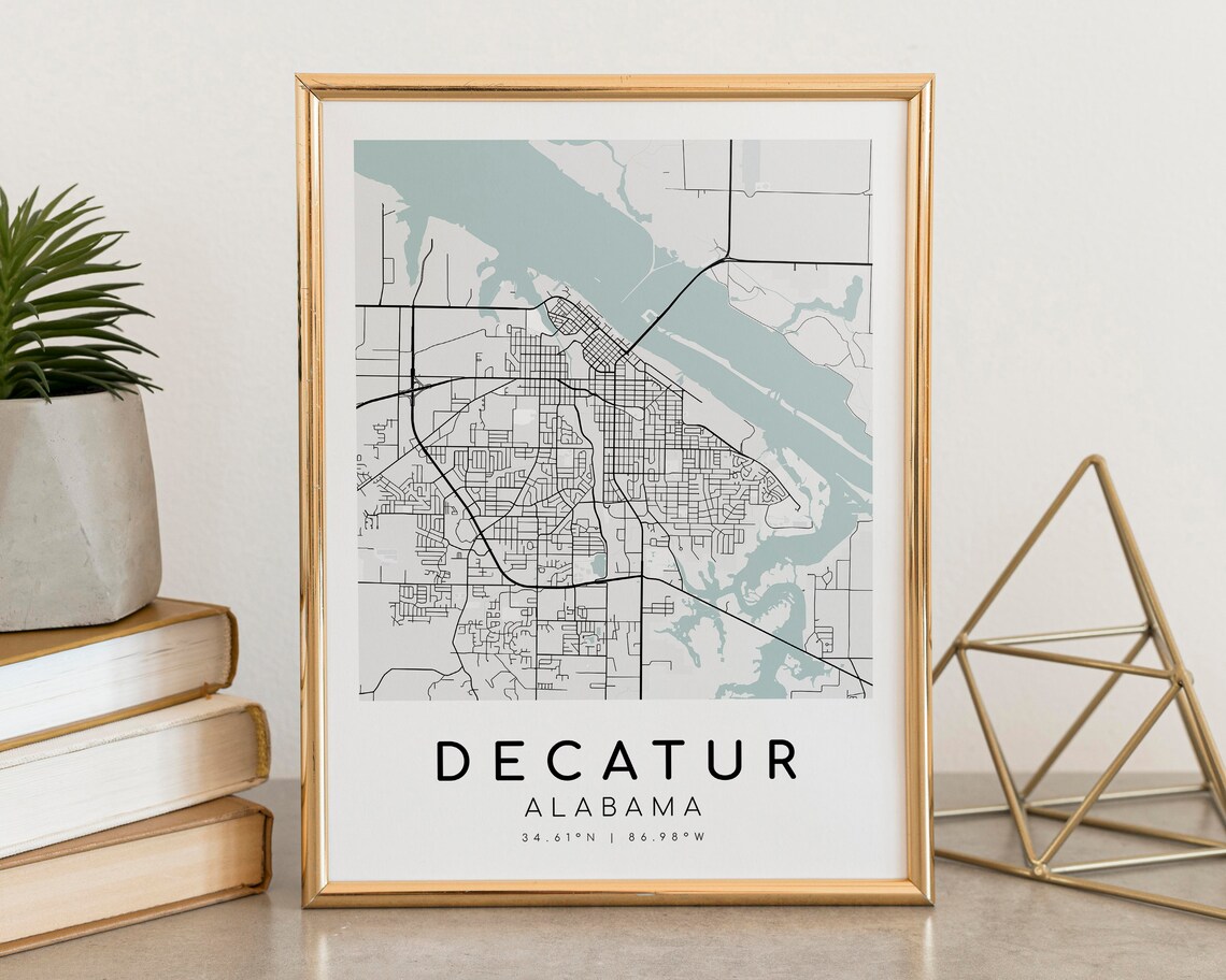 Decatur Alabama Map Print City Map Poster Personalized Gifts - Etsy