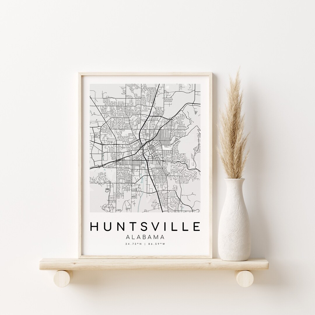 HUNTSVILLE Alabama City Map, Personalized Map Print, New Job Gift ...
