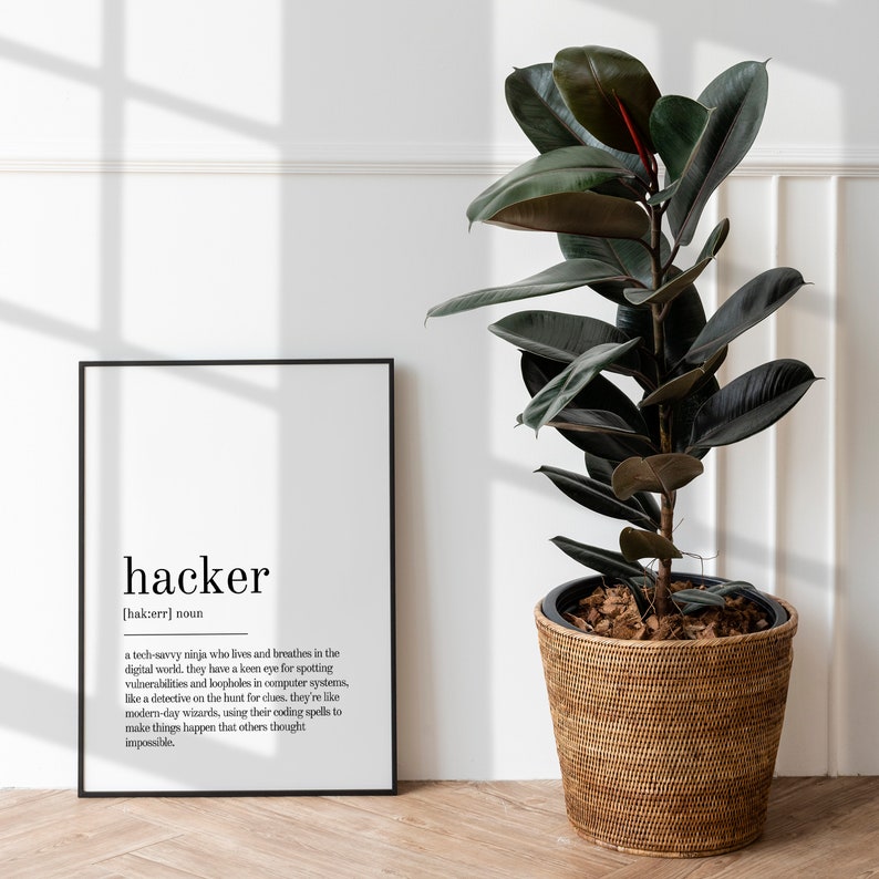 Hacker Definition Print, Self Love Wall Art, Hacker Dictionary Print ...