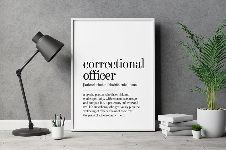 Correctional Officer Definition Print Self Love Wall Art - Etsy