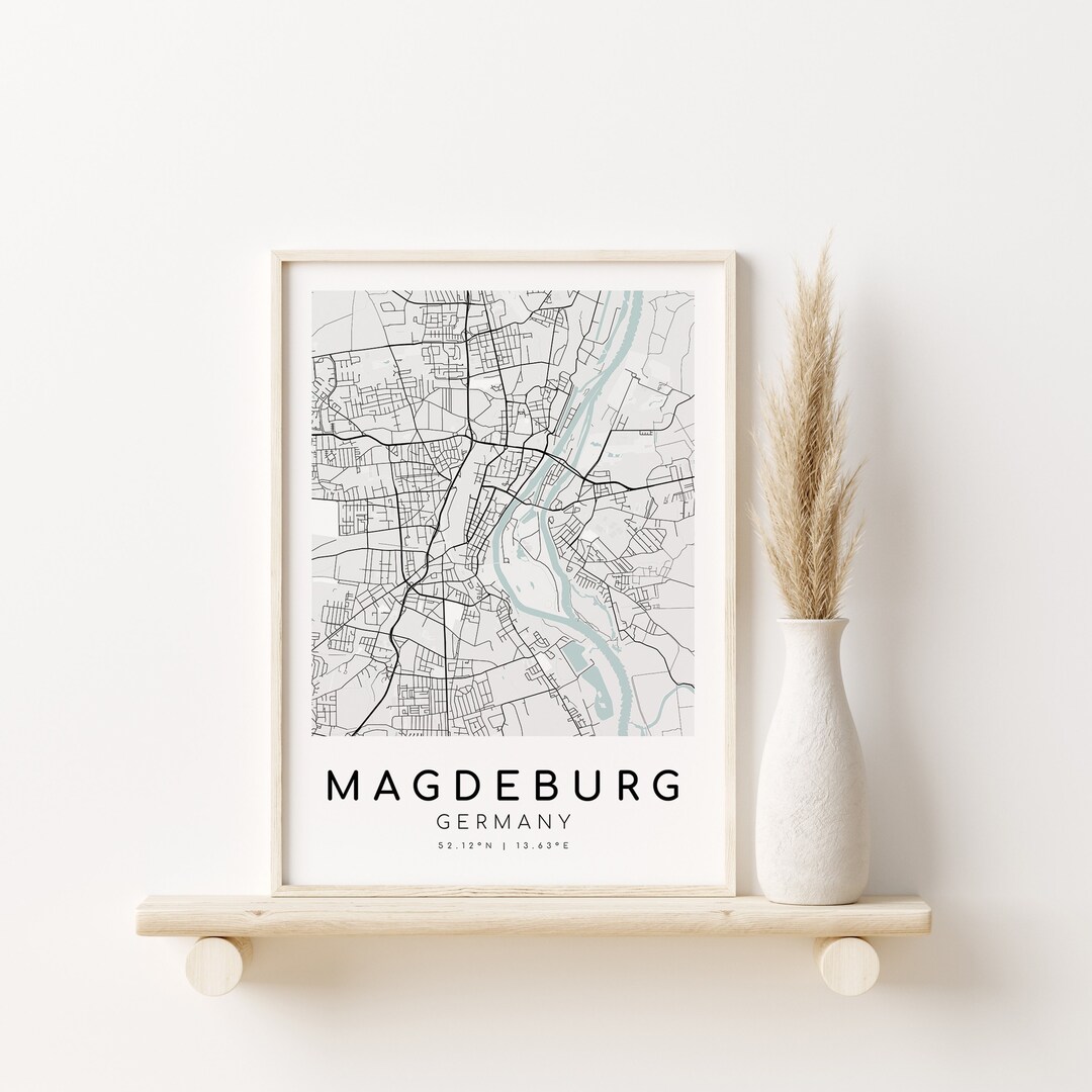 MAGDEBURG Germany Map Print, City Map Poster, Unique Gift Idea, Custom ...