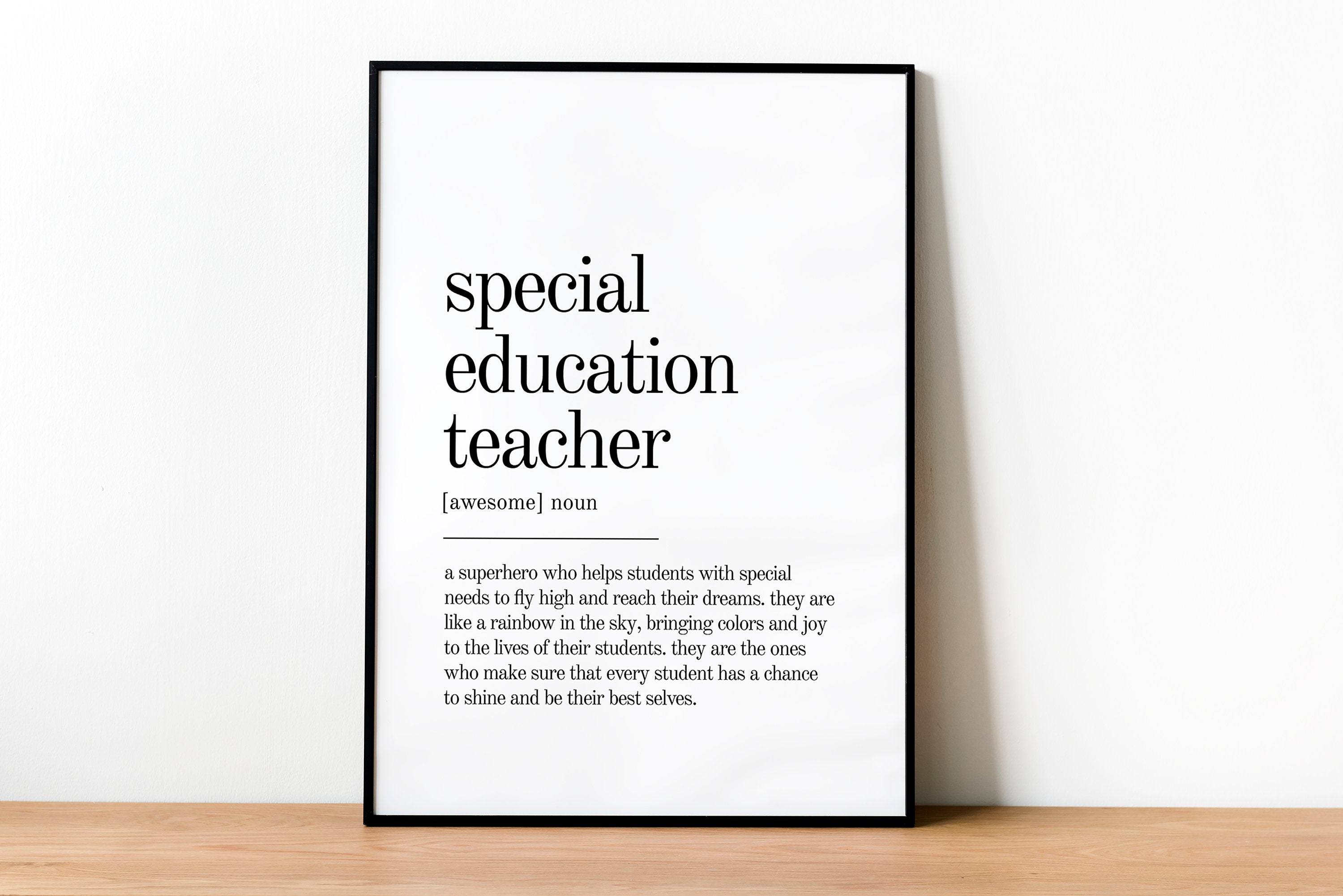 Special Education Teacher Definition Print, Wall Art Prints, Quote ...