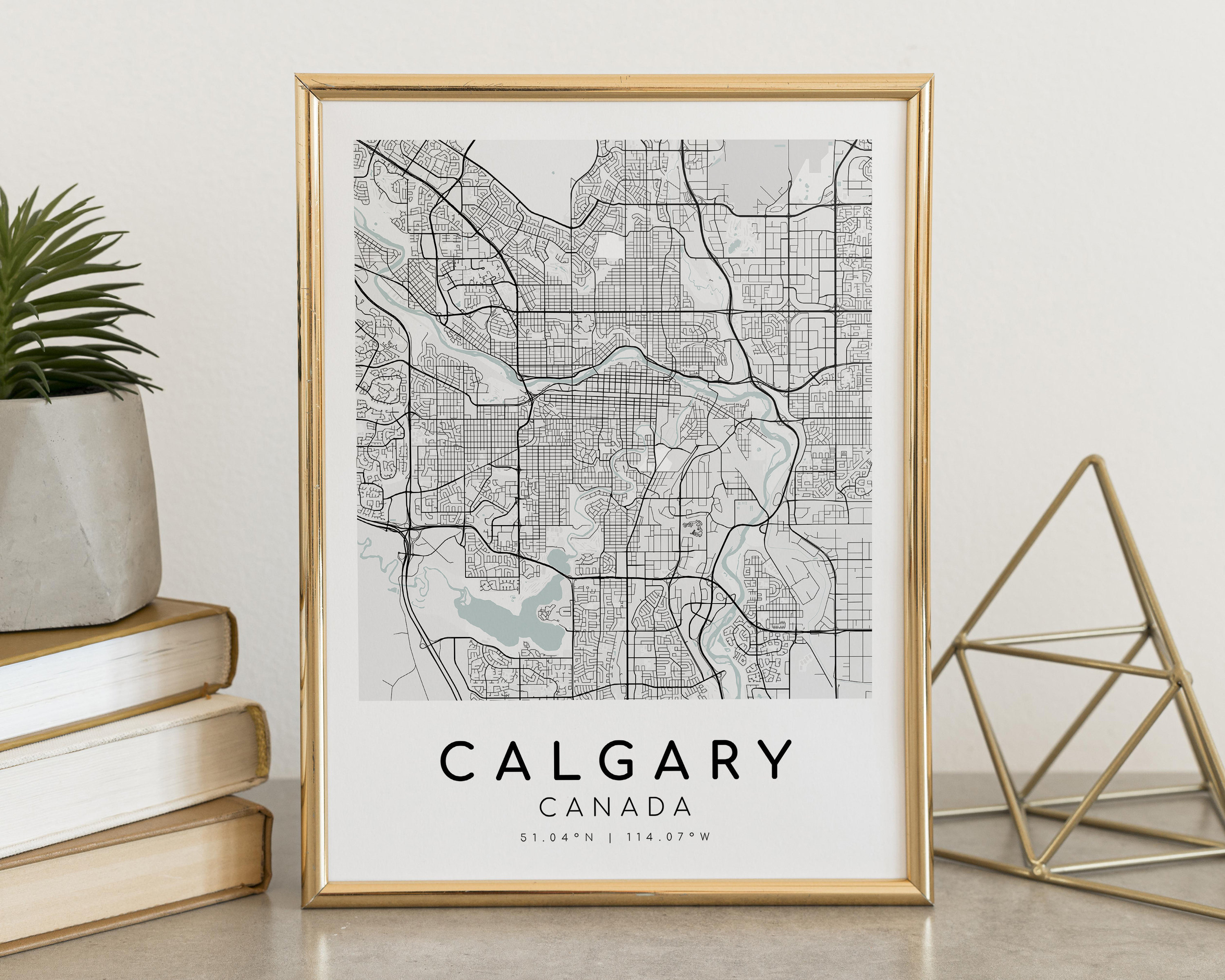 CALGARY City Map, Canada Poster, Gift Map Print, Map Poster, Minimalist ...