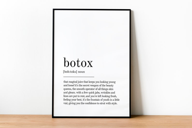 Botox Definition Print, Self Love Wall Art, Botox Dictionary Print ...