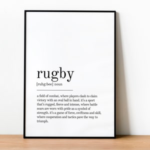 Rugby Definition Print, Wall Art Prints, Rugby Printable Art, Instant ...