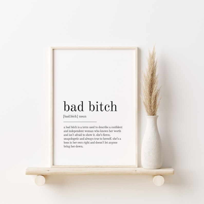 Bad Bitch Definition Print Wall Art Prints Printable Art - Etsy