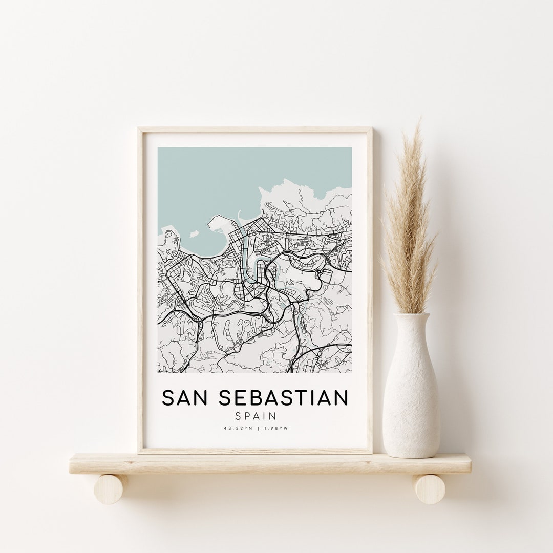 SAN SEBASTIAN Spain Map Print, City Map Poster, Personalized Gifts ...