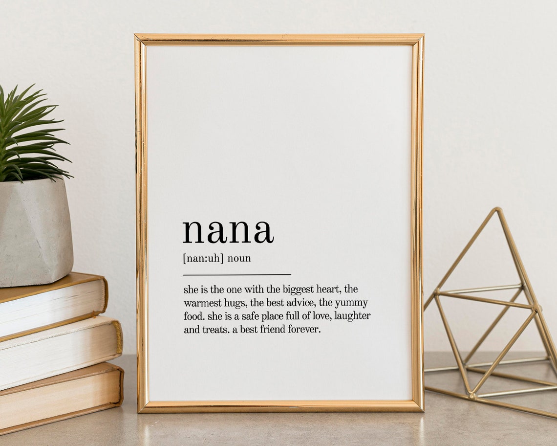 Nana Definition Print Self Love Wall Art Nana Definition - Etsy