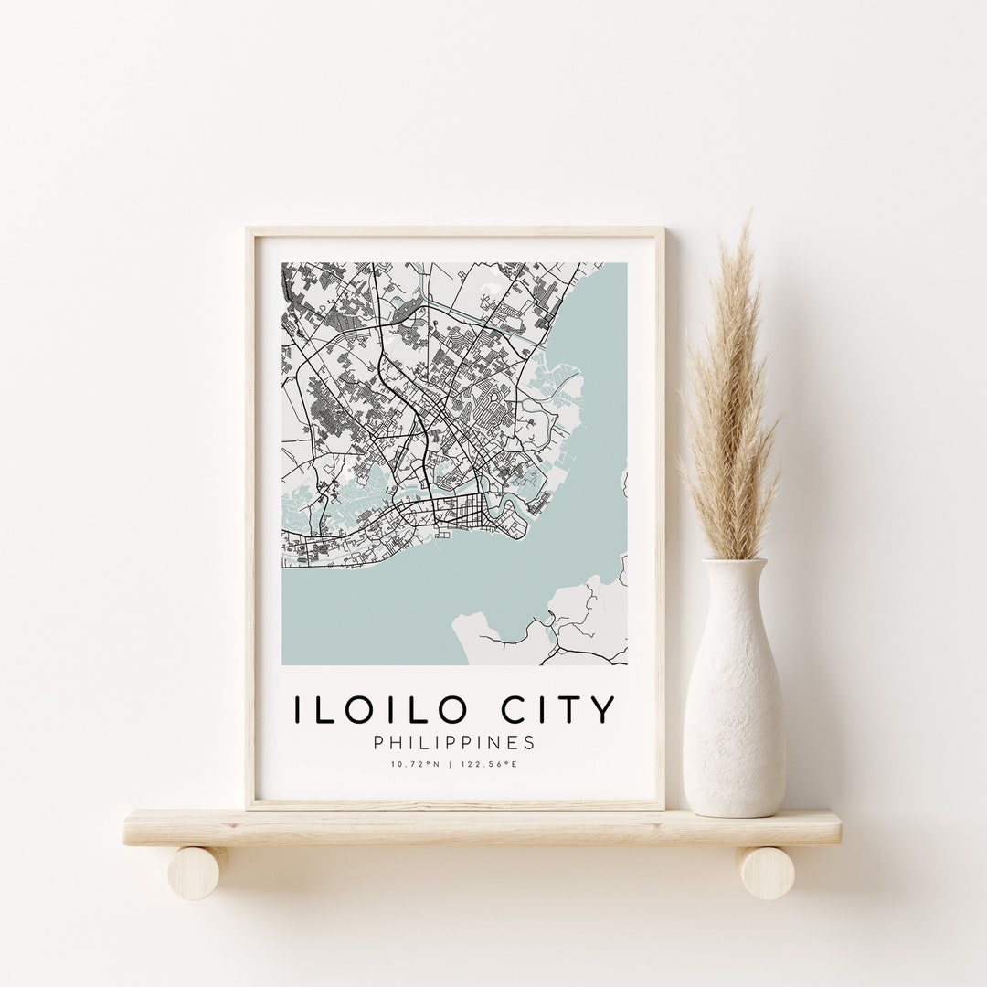 ILOILO CITY Philippines Map Print, City Map Poster, Unique Gift Idea ...