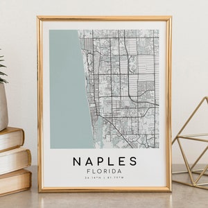 NAPLES Florida City Map, City Map Prints, Personalized Gifts Designs ...